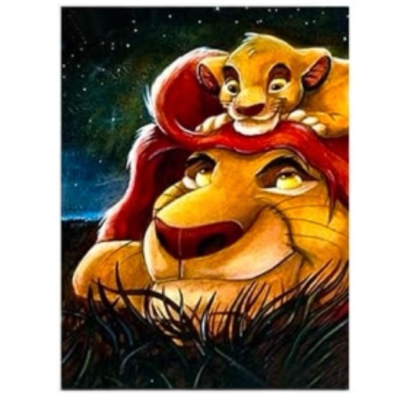 Hand Crafted | Office | Diamond Painting Kit Simba And Mufasa 3x40 Full ...